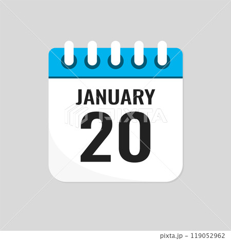 Icon page calendar day - 20 Januaryのイラスト素材 [119052962] - PIXTA