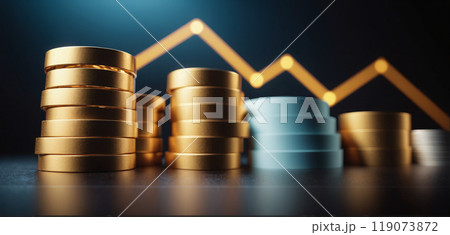 Graph or block diagram shows the increase or...のイラスト素材 [119073872] - PIXTA