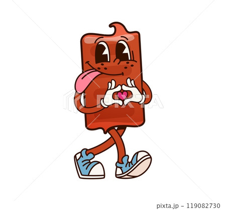 Groovy toffee candy character. Isolated cartoon...のイラスト素材 [119082730 ...
