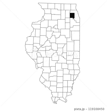 Map of DuPage County in Illinois state on white...のイラスト素材 [119108450 ...