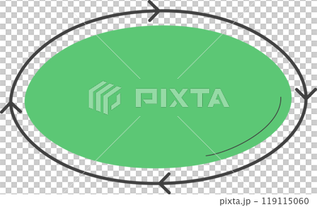 Simple learning to draw a green ellipse.のイラスト素材 [119115060] - PIXTA