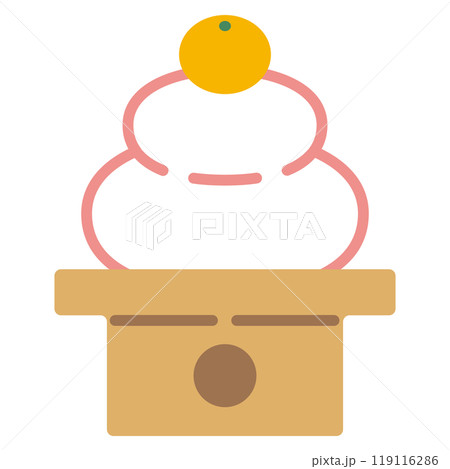 三方に乗った鏡餅のイラストのイラスト素材 [119116286] - PIXTA