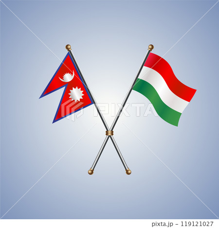 Nepal and Hungary flags. Vector Illustrationのイラスト素材 [119121027] - PIXTA