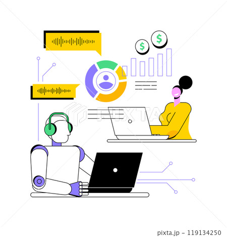 AI-Driven Call Analysis abstract concept vector...のイラスト素材 [119134250 ...