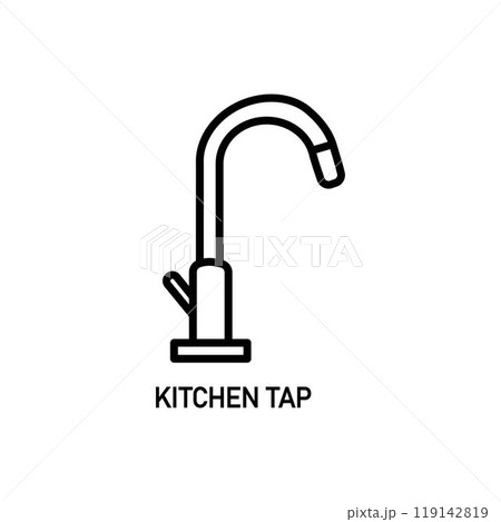 Kitchen tap icon from kitchen collection. Thin...のイラスト素材 [119142819 ...