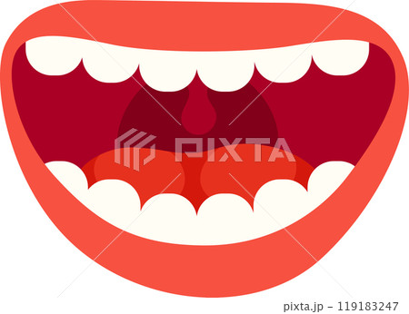 Open mouth illustration featuring bold colors...のイラスト素材 [119183247] - PIXTA