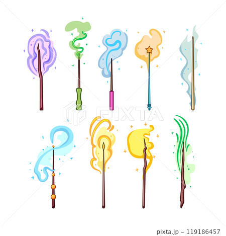 magic stick set cartoon vector illustrationのイラスト素材 [119186457] - PIXTA