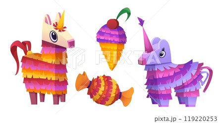 Mexican pinata game icon for birthday party vectorのイラスト素材 [119220253 ...