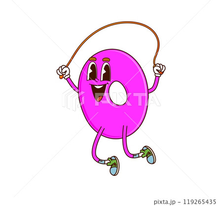 Math zero number groovy character. Preschool...のイラスト素材 [119265435] - PIXTA