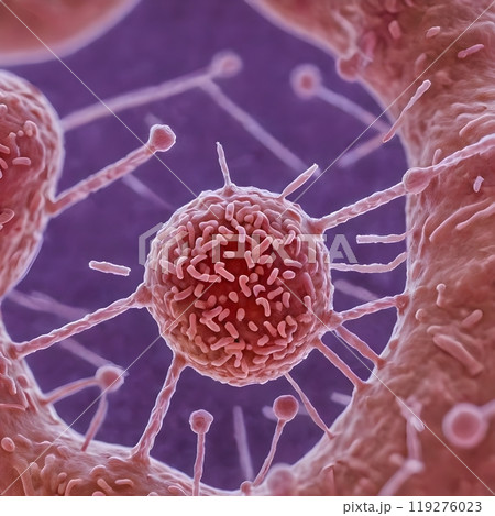 Magnified View of Malignant Cancer Cell with...のイラスト素材 [119276023] - PIXTA