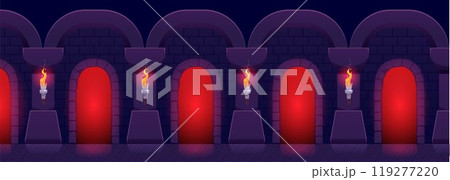 Scary dark dungeon of evil. Game background.のイラスト素材 [119277220] - PIXTA