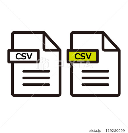 CSVファイル形式のアイコンセットのイラスト素材 [119280099] - PIXTA