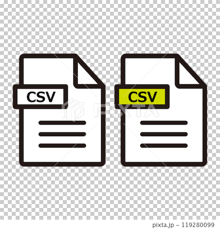 CSVファイル形式のアイコンセットのイラスト素材 [119280099] - PIXTA
