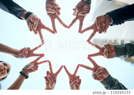 Star, teamwork or hands of business people for...の写真素材 [119293155] - PIXTA