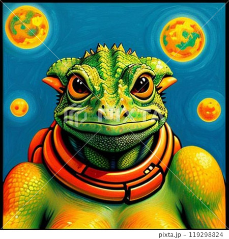 Fantastic lizard from Mars. Hypnotic reptile...のイラスト素材 [119298824] - PIXTA