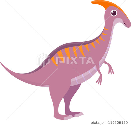 Happy cartoon parasaurolophus dinosaur in...のイラスト素材 [119306130] - PIXTA