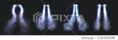 Jetpack smoke cloud trail with blue fire effectのイラスト素材 [119320849] - PIXTA