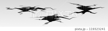 Earth break ground and crack hole vector 3d effectのイラスト素材 [119323241 ...
