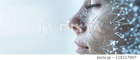 An abstract portrayal of a tranquil face...のイラスト素材 [119327907] - PIXTA