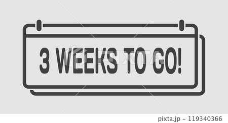 Countdown weekly calendar icon - three weeks leftのイラスト素材 [119340366 ...