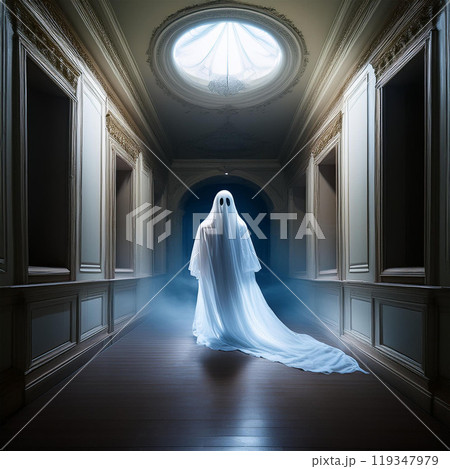 Ghost, specter, spirit, Halloween ghost, scary...のイラスト素材 [119347979 ...