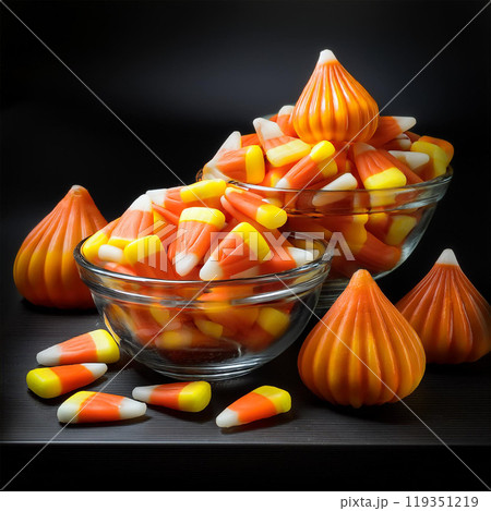 Candy corn, Halloween candy, yellow, orange,...のイラスト素材 [119351219] - PIXTA