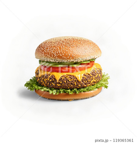 Veggie burger mandala a colorful circular...のイラスト素材 [119365361] - PIXTA
