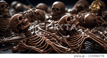 Chocolate human skeletons, confectionery...のイラスト素材 [119366778] - PIXTA