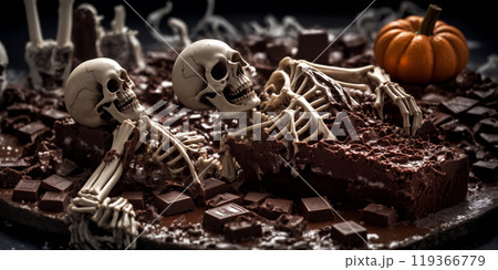 White chocolate human skeletons, confectionery...のイラスト素材 [119366779 ...