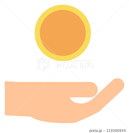 Coin drop in hand. Payment or salary color iconのイラスト素材 [119380934] - PIXTA