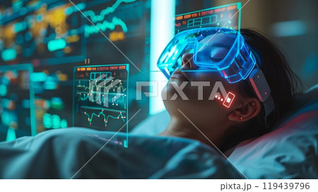 Sleeping problem solved by using Ai technology...のイラスト素材 [119439796 ...