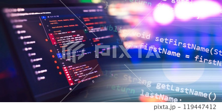 Running Computer data programming. Coding...の写真素材 [119447412] - PIXTA