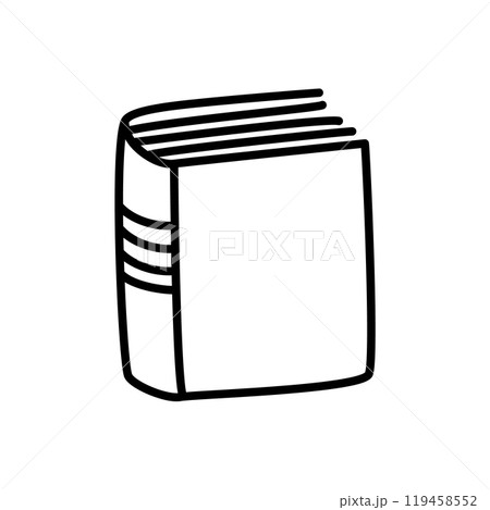 Doodle book icon freehand drawn with thin line...のイラスト素材 [119458552 ...