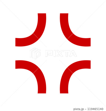 Red cross-popping veins symbol. Anger or...のイラスト素材 [119465140] - PIXTA