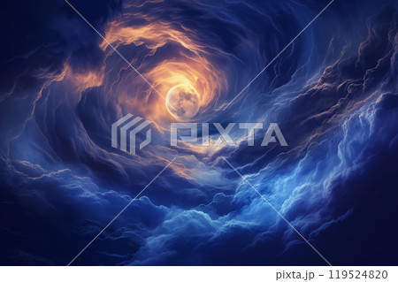 Enchanting and surreal mystical moon swirl...のイラスト素材 [119524820] - PIXTA
