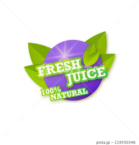 Juice fresh fruit label icon concept. Blueberry...のイラスト素材 [119550346 ...