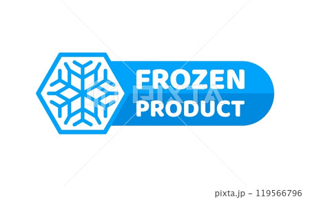 Blue frozen cold product icon, ice crystal...のイラスト素材 [119566796] - PIXTA