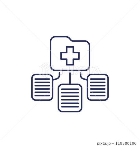 medical documents, patient files line iconのイラスト素材 [119580100] - PIXTA