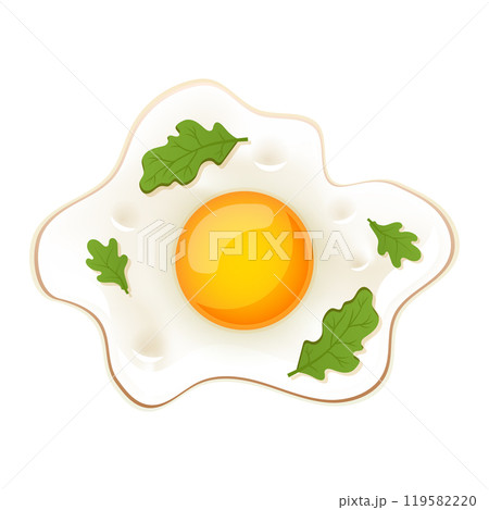 Fried egg icon in flat style. Omelet vector...のイラスト素材 [119582220] - PIXTA