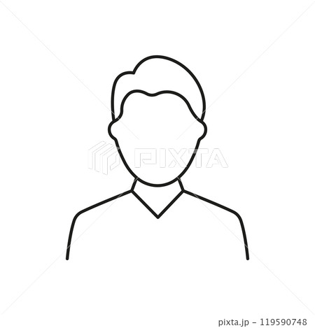 Man Outline Icon. Basic Male Avatar Line Icon...のイラスト素材 [119590748] - PIXTA