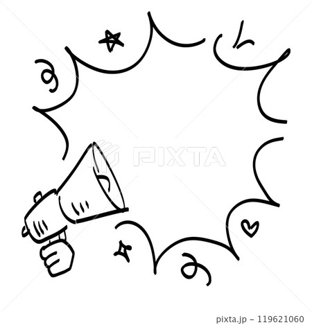 Loudspeaker attention announce. Sketch...のイラスト素材 [119621060] - PIXTA