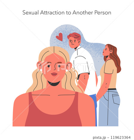 Infidelity concept. Illustration of a man...のイラスト素材 [119623364] - PIXTA