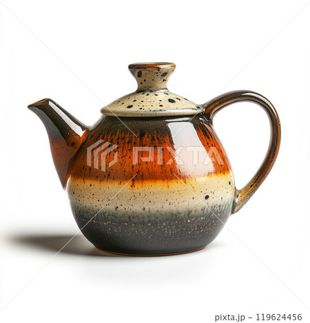 Modern design ceramic tea pot, isolated on pure...のイラスト素材 [119624456 ...