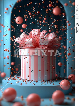 Dynamic 3D elements bursting out of an opening...のイラスト素材 [119670268 ...