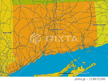 A detailed editable vector map of the U.S....のイラスト素材 [119672390] - PIXTA