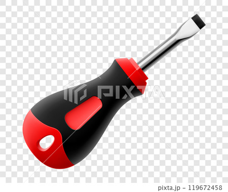 Flat head screwdriver isolated on transparent...のイラスト素材 [119672458] - PIXTA