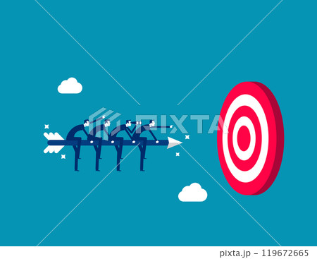 Teamwork aiming for target, business goal or...のイラスト素材 [119672665] - PIXTA
