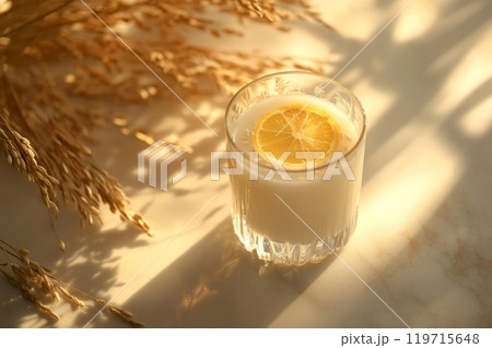 Refreshing horchata with lemon and rice drink...のイラスト素材 [119715648] - PIXTA