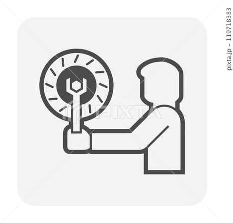 Disk brake check fix or repair vector icon.のイラスト素材 [119718383] - PIXTA