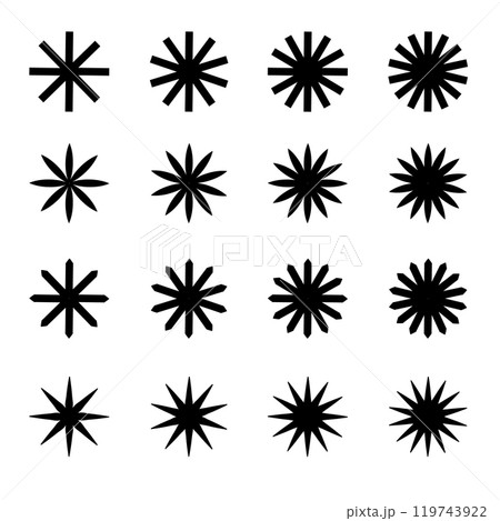 Snowflake and stars set vector illustrationのイラスト素材 [119743922] - PIXTA